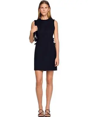 Sandro Mini Dress With Cutouts - Black