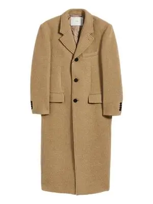 DUNST 2-way 3-button Boucle Wool Coat - Camel