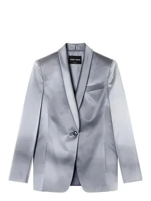 Giorgio Armani Silk Satin Single-breasted Blazer - Beige