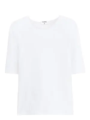 Filippa K T-shirt Cotton Stretch Elbow Sleeve - White