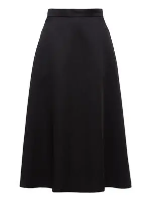 WAKAKUU Rio Satin Midi Skirt - Black