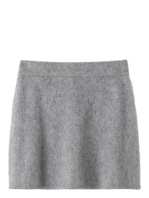 Almada Label Mimi Brushed Cashmere Mini Skirt - Grey