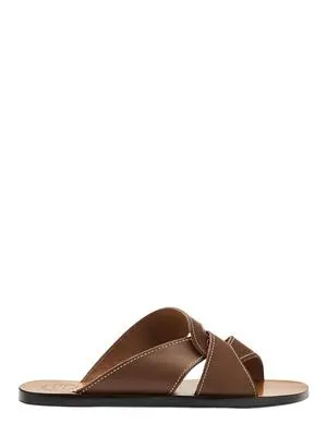 ATP ATELIER Allai Cannella Leather Sandals - Brown