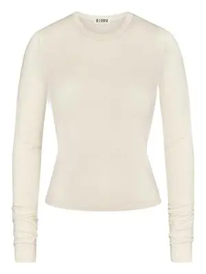 Eterne Fitted Long Sleeve Top - Cream