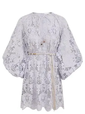 Zimmermann Coco Lace Tunic Mini Dress - Blue