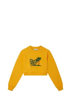 Casablanca Casa Tennis Club Cropped Sweatshirt Yellow