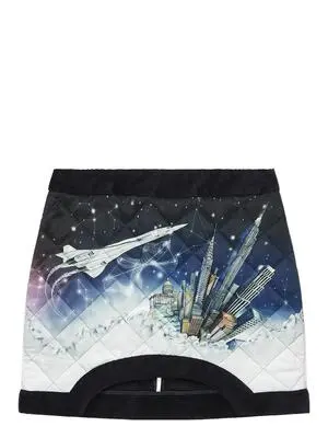 Casablanca Vol De Nuit Quilted Mini Skirt - Multicolor