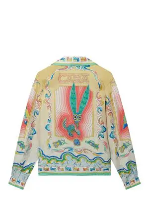 Casablanca Souvenir Long Sleeve Silk Shirt - Multicolor