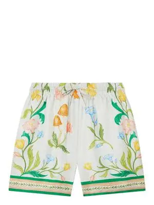 CASABLANCA L'Arche Fleurie Silk Shorts