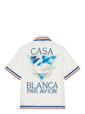 Casablanca Par Avion Short Sleeve Silk Shirt - Multicolor