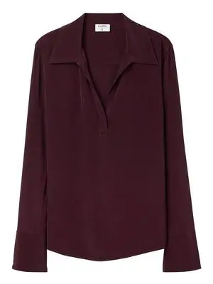 Filippa K Blouse Half Placket - Burgundy