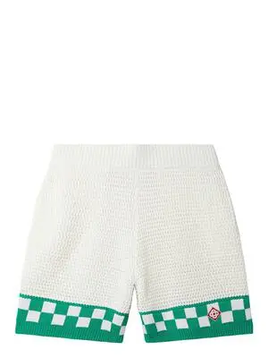 Casablanca Knitted Crochet Shorts - White