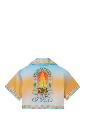 Casablanca La Danse Cropped Silk Shirt - Multicolor