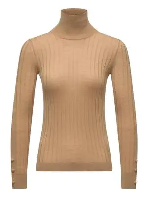 Moncler Wool Polo Neck Jumper - Khaki