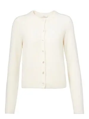 Vince Silk & Cashmere-Blend Bouclé Cardigan Offwhite