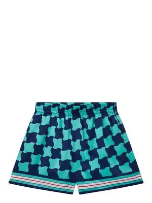 Casablanca Pool Tile Silk Shorts - Multicolor