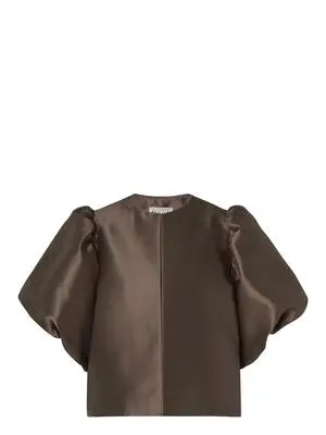 MALINA Cleo Pouf Sleeve Blouse - Chocolate