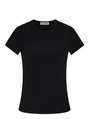 Eterne Fitted Crewneck Short Sleeve T-shirt - Black
