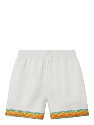 Casablanca Afro Cubism Tennis Club Silk Shorts - Multicolor