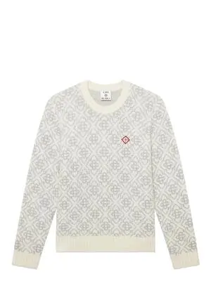 Casablanca Monogram Mohair Blend Crew Neck - White