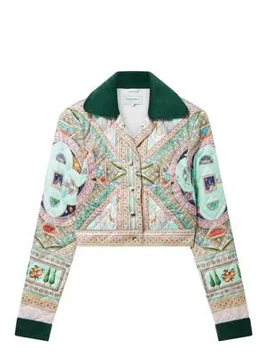 Casablanca Le Labyrinthe Quilted Cropped Jacket - Green