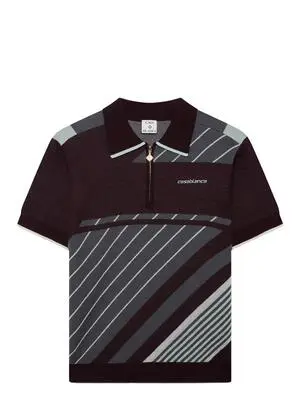 Casablanca Merino Diagonal Tennis Polo - Multicolor