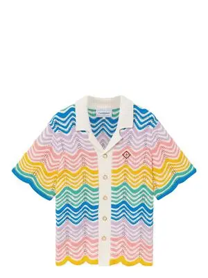Casablanca Gradient Wave Knit Shirt - Blue