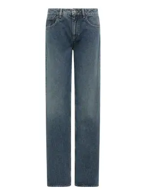 Moncler Straight Leg Bleached Jeans - Navy