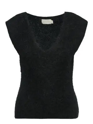 WAKAKUU Kandy Fluffy Knit Top - Black