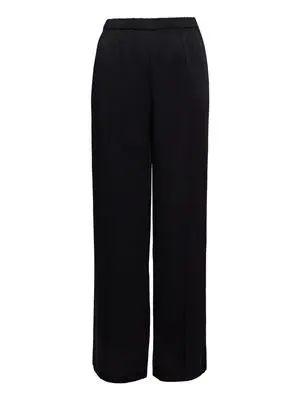 Vince Mid-rise Crepe Trousers With Side-strap - Black