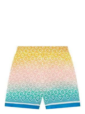 Casablanca Gradient Monogram Silk Tailored Shorts - Multicolor