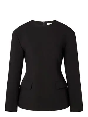 MALINA Athina Tailored Long Sleeve Blouse - Black