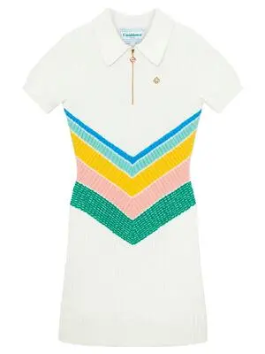 Casablanca Boucle Chevron Mini Dress - Multicolor