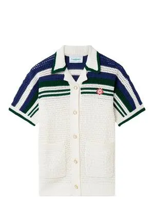 Casablanca Tennis Crochet Shirt - White