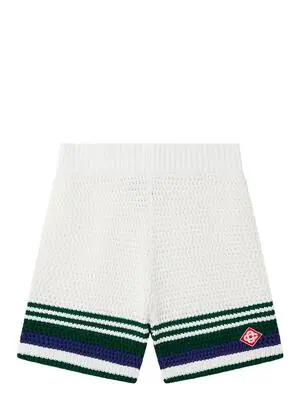 Casablanca Tennis Crochet Shorts - White