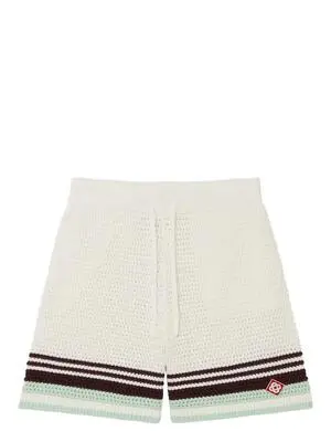 Casablanca Tennis Crochet Cotton Shorts - Multicolor