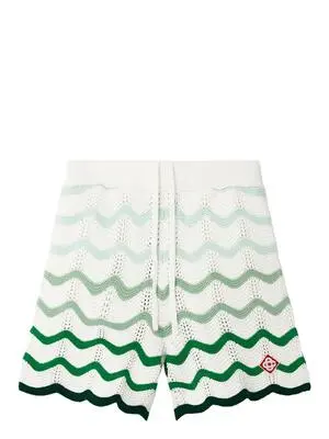 Casablanca Wavy Gradient Crochet Shorts Green