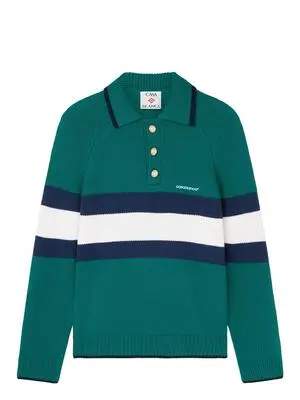 Casablanca Colourblock Polo Shirt - Blue
