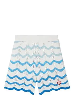 Casablanca Wavy Gradient Crochet Shorts - Multicolor