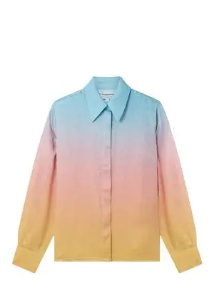 Casablanca Ping Pong Gradient Silk Long Sleeve Shirt - Multicolor