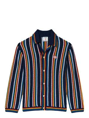 Casablanca Crochet Long Sleeve Stripe Shirt - Multicolor