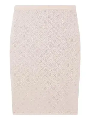 Casablanca Crystal Monogram Knit Skirt - Multicolor