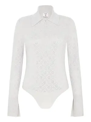 Casablanca Crystal Monogram Knit Bodysuit - Multicolor