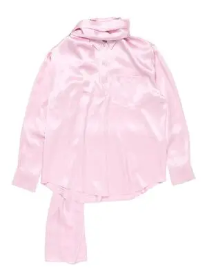 Acne Studios Layered Satin Shirt With Scarf - Pink