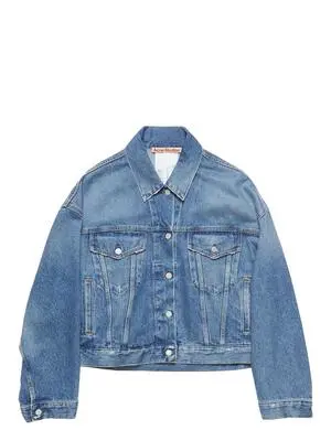 Acne Studios Relaxed Cropped Denim Jacket - Blue