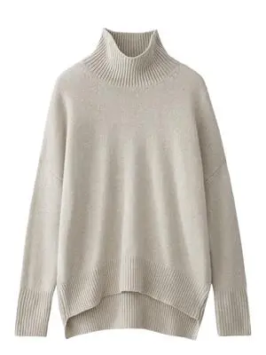 LISA YANG Heidi Cashmere Turtleneck Sweater Oyster