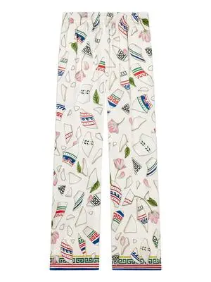 Casablanca Le Vase Brise Silk Trousers - Multicolor