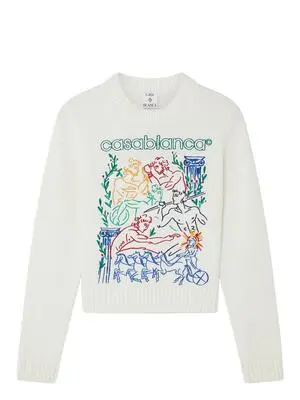 Casablanca Embroidered Cotton Jumper - Multicolor