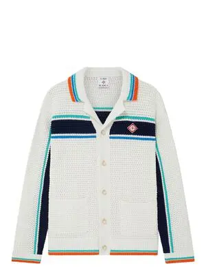 Casablanca Tennis Crochet Shacket - Blue