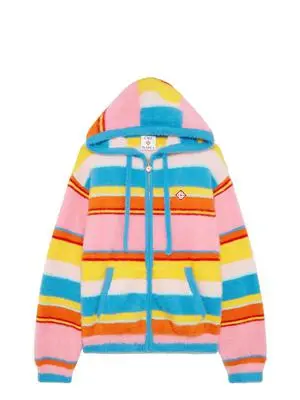 Casablanca Striped Hooded Sweatshirt - Blue